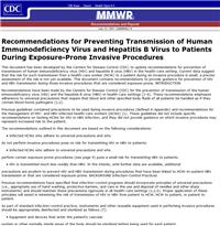 Recommendations for Preventing Transmission of Human Immunodeficiency ...
